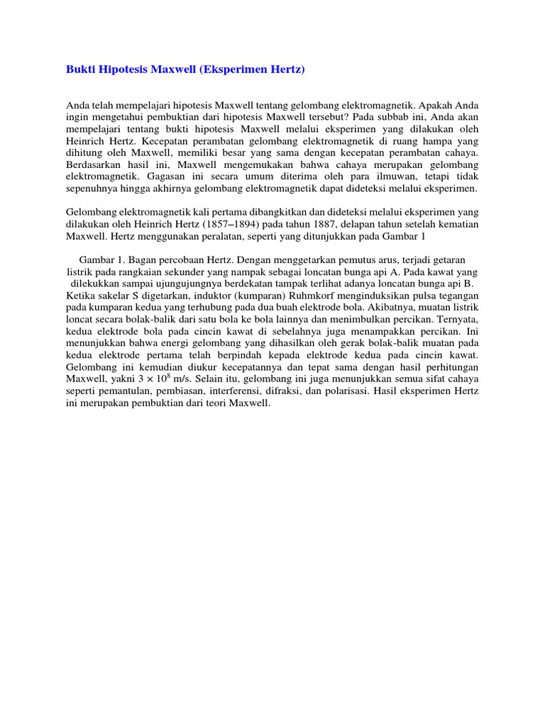 Bukti Hipotesis Maxwell | PDF