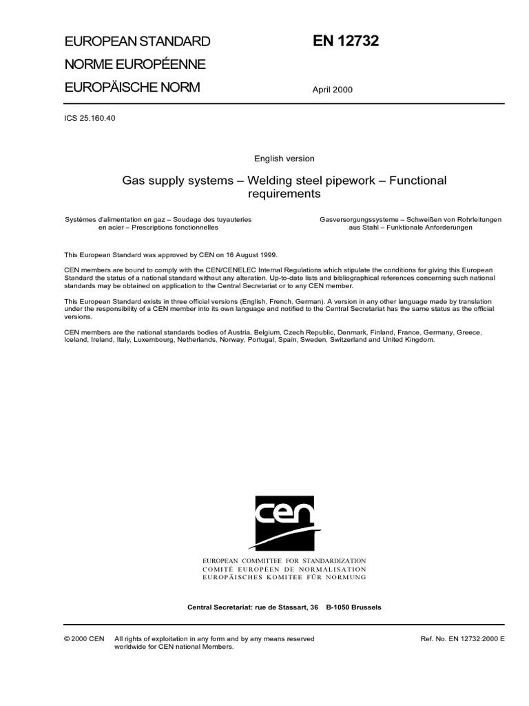 EN 12732 Welding Standards Overview | PDF | Nondestructive Testing ...