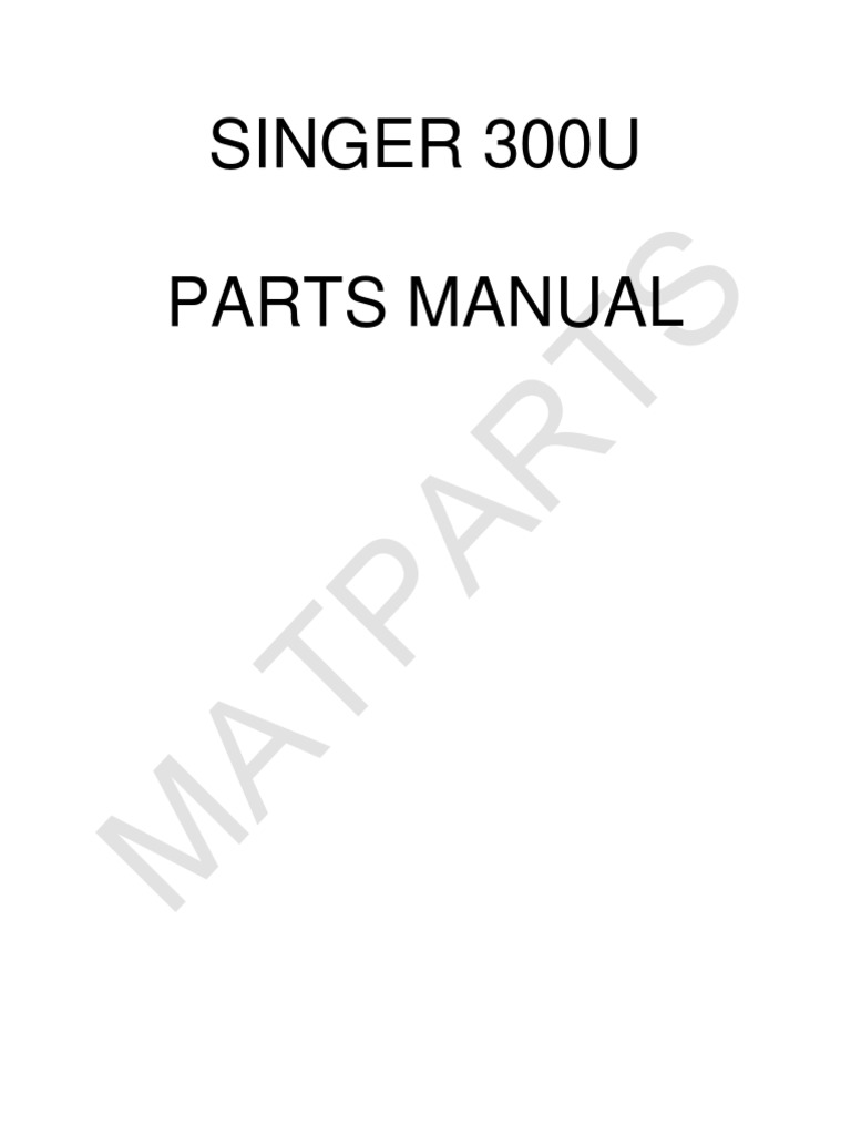 Singer 300U Sewing Head P | PDF | Screw | Machines