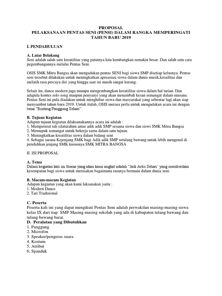 PROPOSAL Pensi | PDF