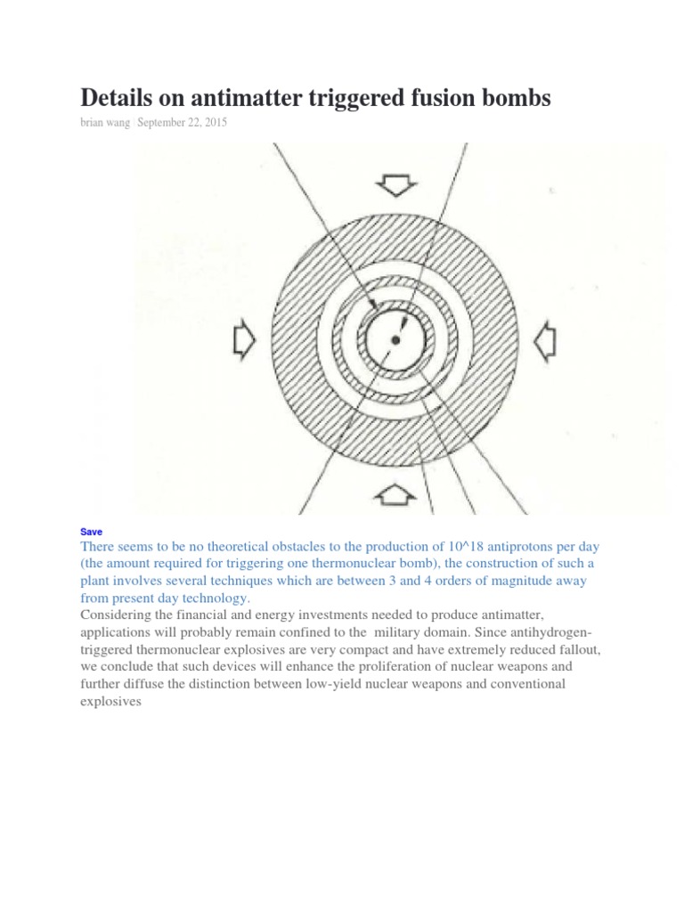 Details On Antimatter Triggered Fusion Bombs PDF | PDF | Bomb | Nuclear ...