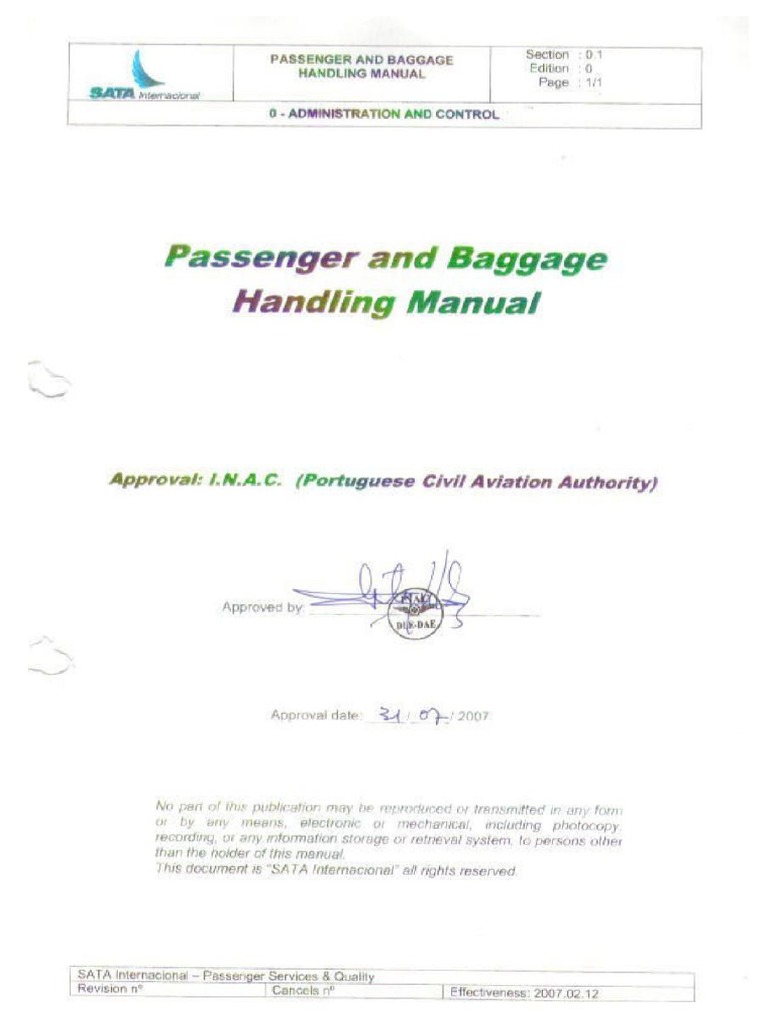 Passenger and Bagage Handling PDF | PDF | Baggage | Aviation