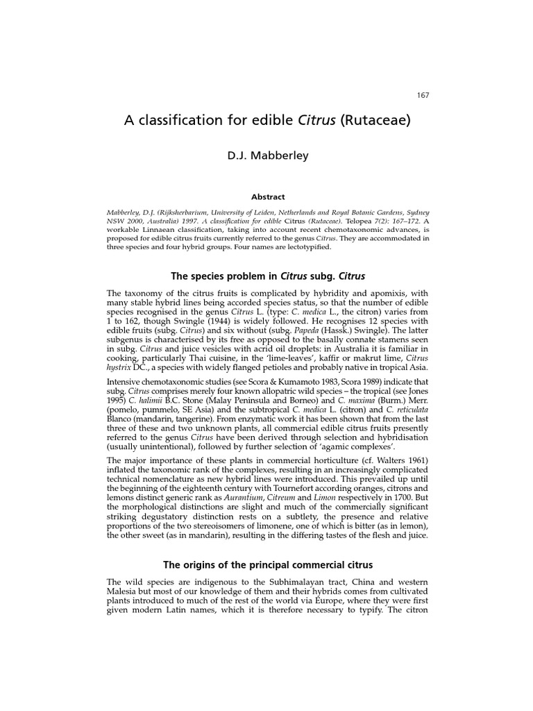 Citrus Taxonomy and Classification | PDF | Orange (Fruit) | Citrus