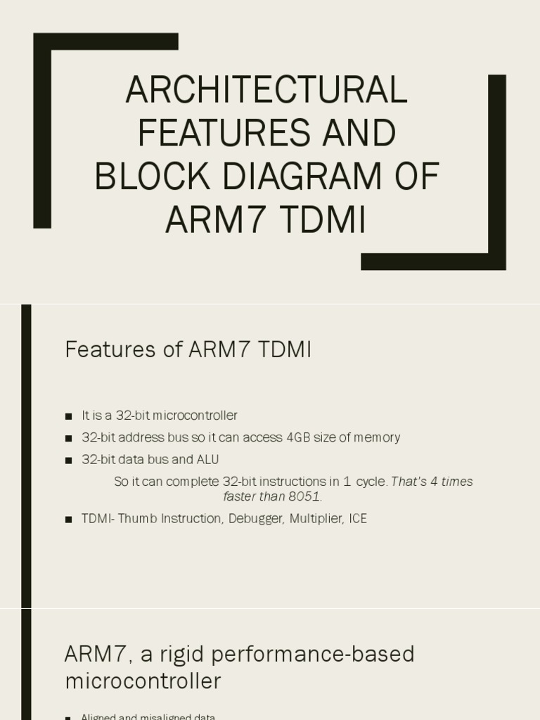 Architectural Features and Block Diagram of Arm7 Tdmi | PDF | Arm ...