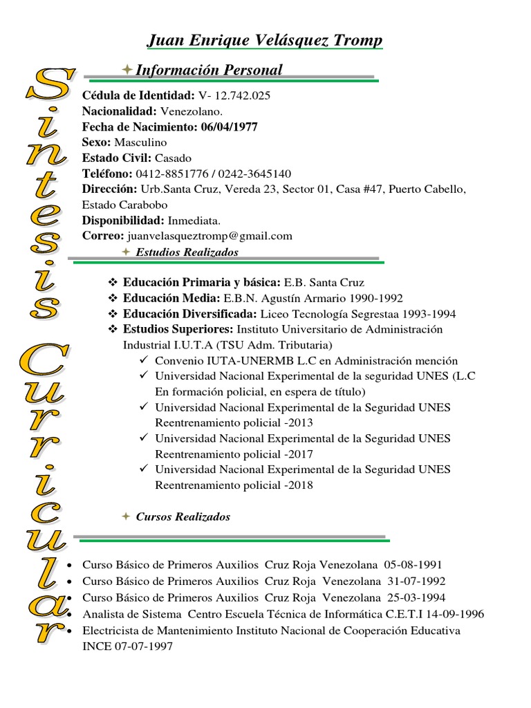 Curriculum | PDF | Venezuela | Educación avanzada