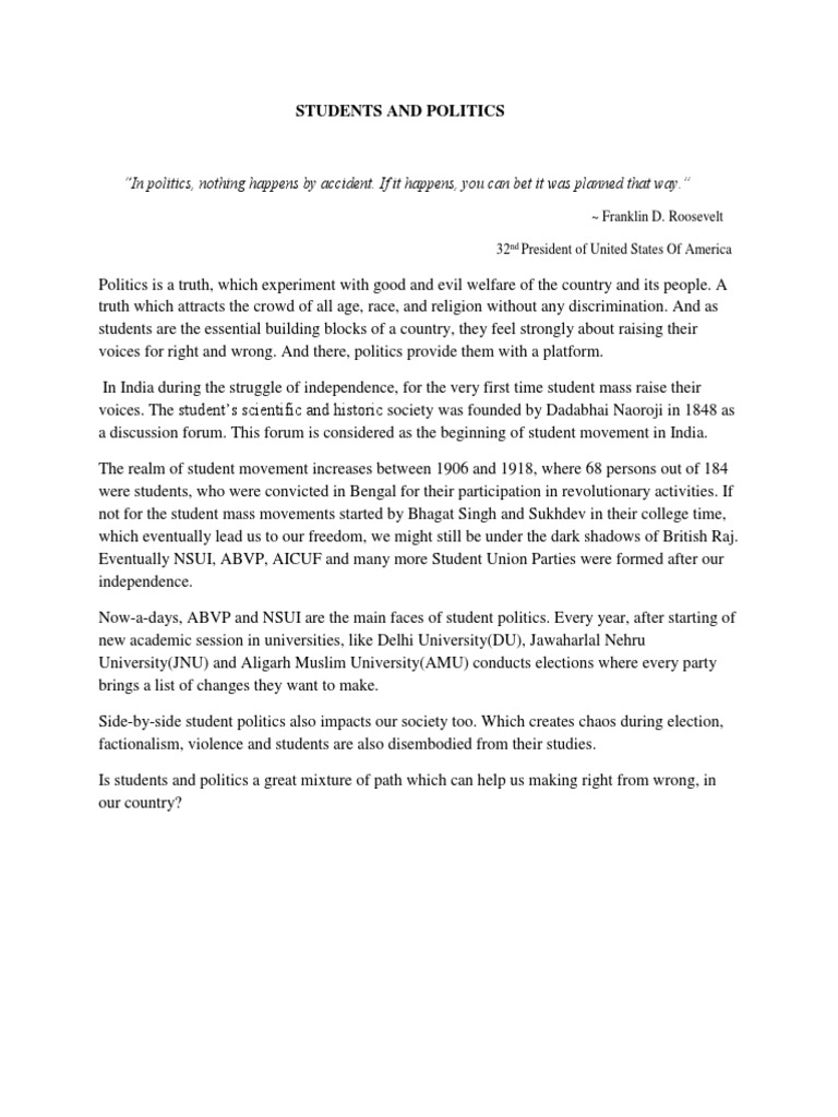 Students and Politics | PDF