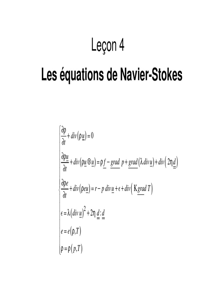 Équations de Navier-Stokes expliquées | PDF | Couche limite | Pression