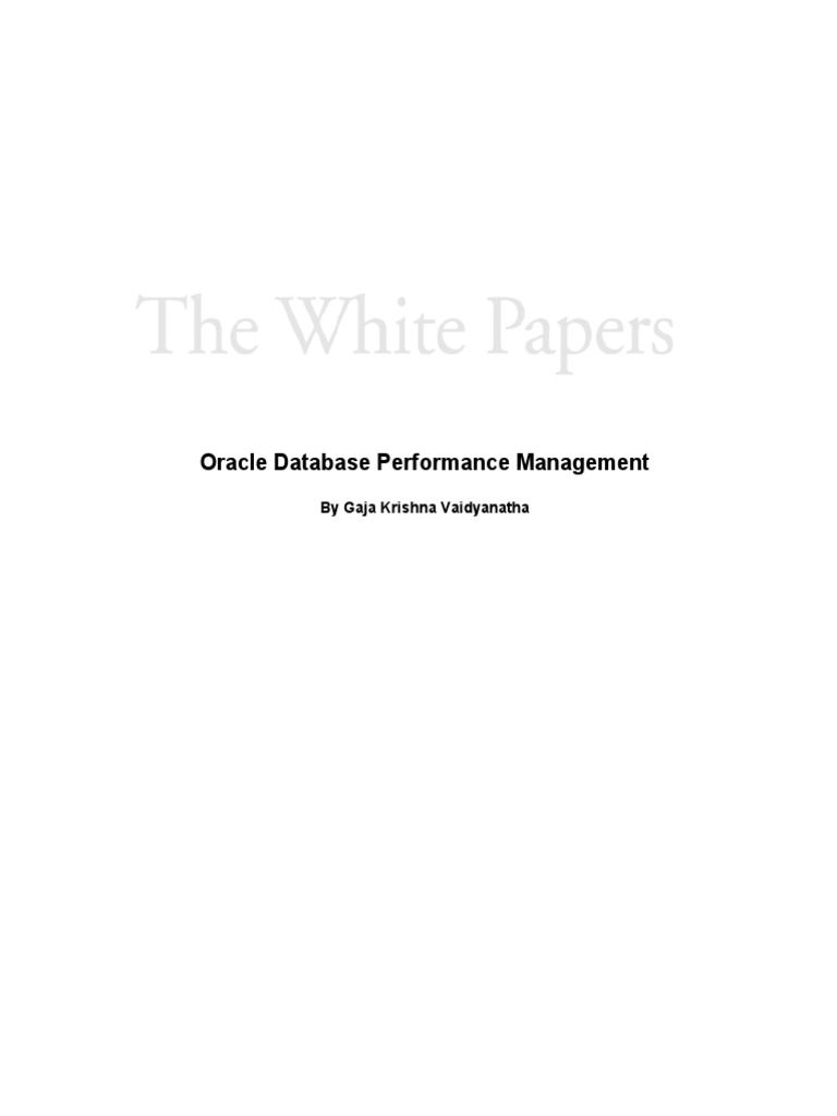 A Comprehensive Guide to Proactive and Reactive Oracle Database Performance Management | PDF ...