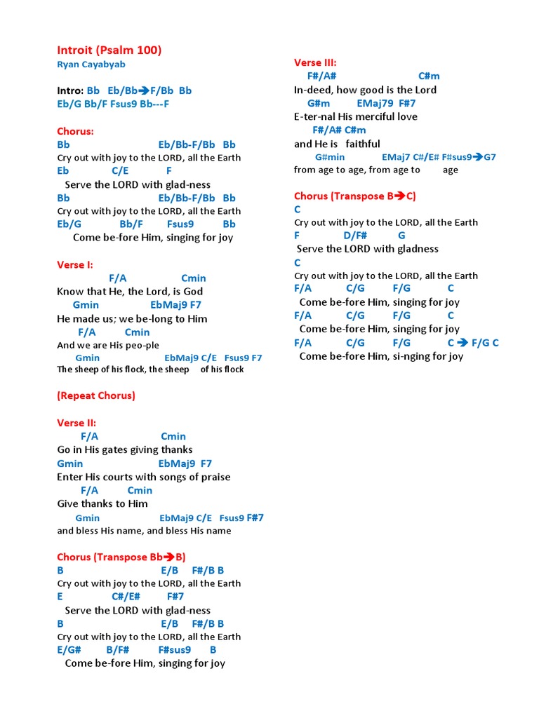 Introit (Psalm 100) | PDF