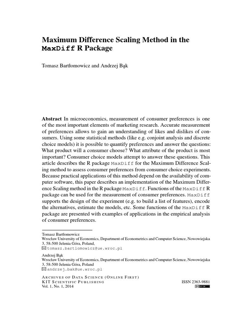 Max-Dif para R | PDF | R (Programming Language) | Logistic Regression
