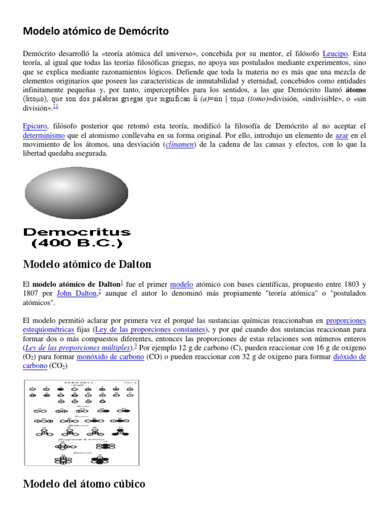 Modelo Atómico de Demócrito | PDF | Átomos | Física de la Materia ...