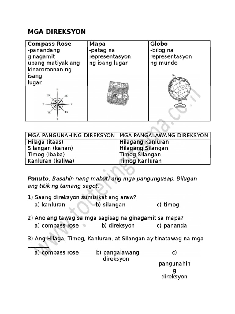 AP2 Mga Direksyon | PDF