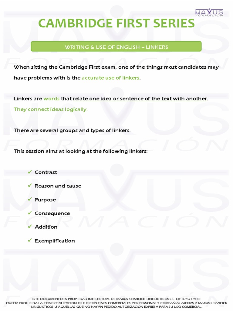 Fce Linkers | PDF | Subject (Grammar) | Cognitive Science