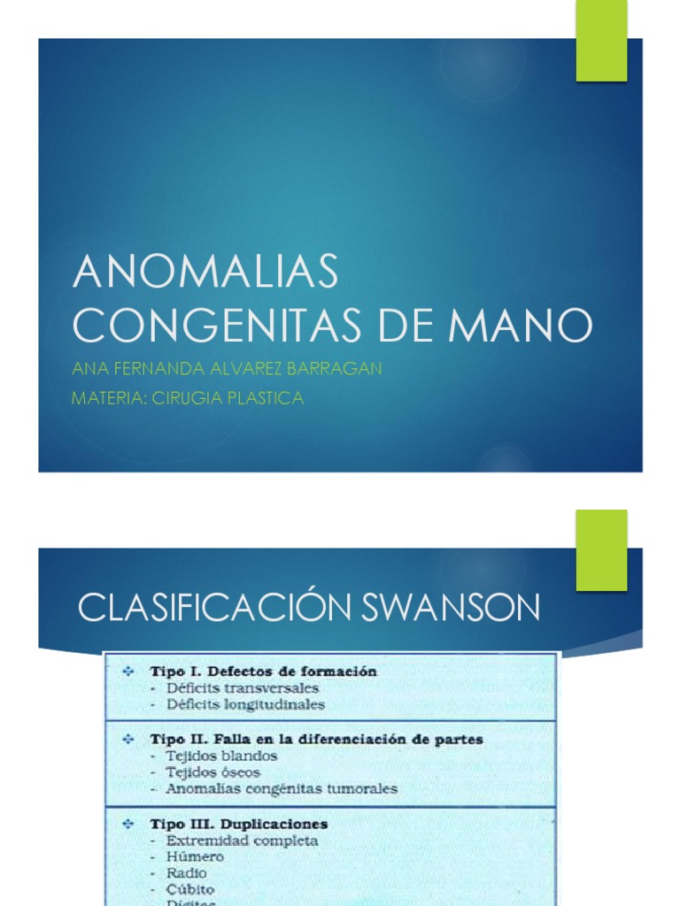Anomalias Congenitas de Mano | PDF | Mano | Hueso