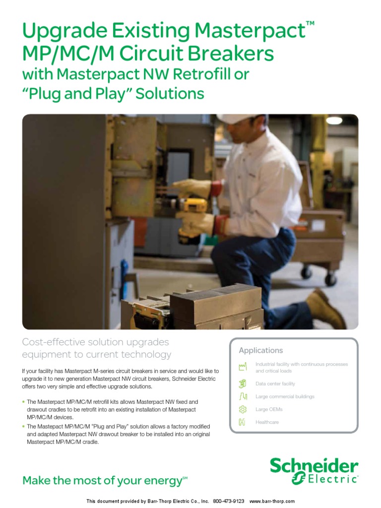 Schneider Electric Upgrade Existing Masterpact MP MC M Circuit Breakers ...