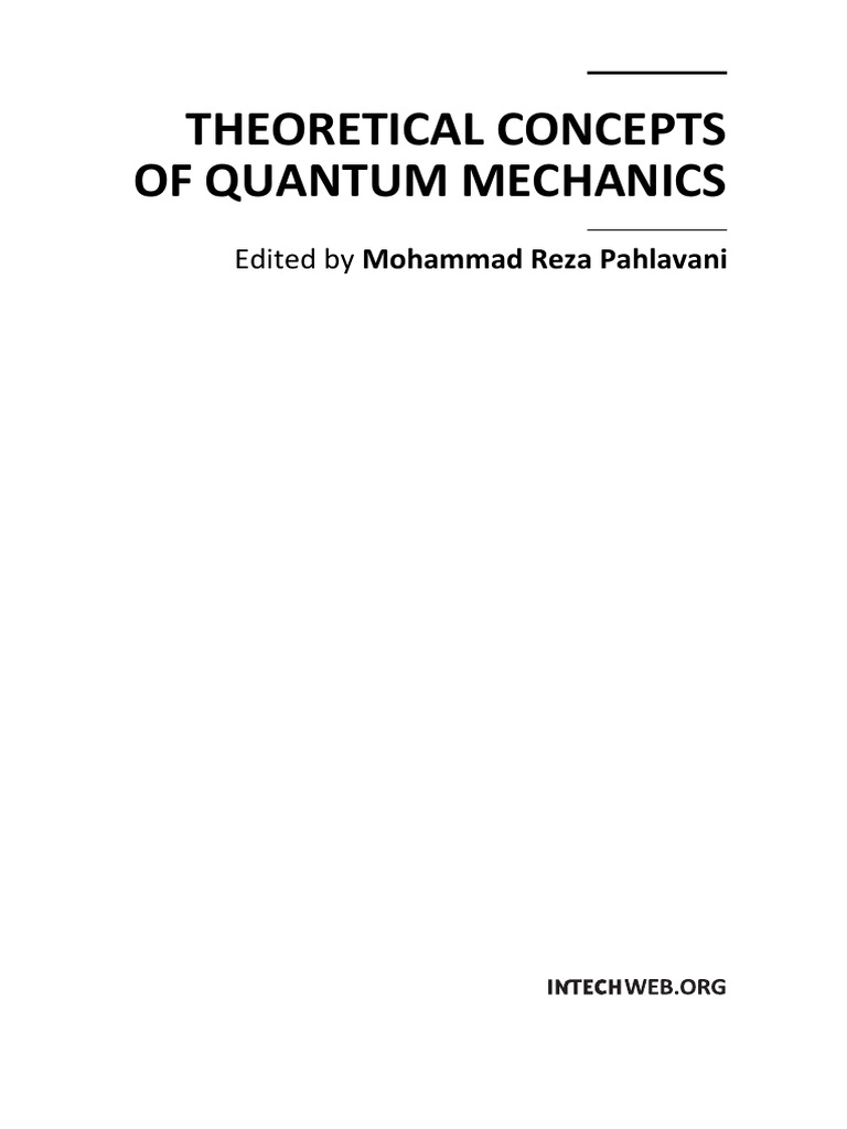 Theoretical Concepts of Quantum Mechanics PDF | Download Free PDF ...