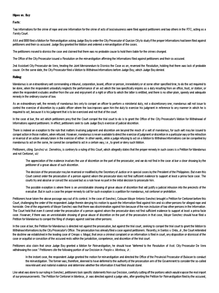 Case For Legres | PDF | Mandamus | Common Law