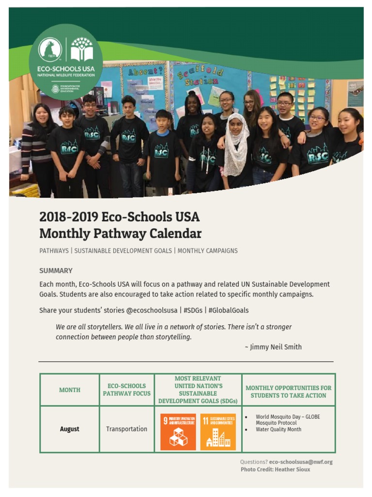 2018-2019 Monthly-Pathway-Calendar | Download Free PDF | Sustainability ...