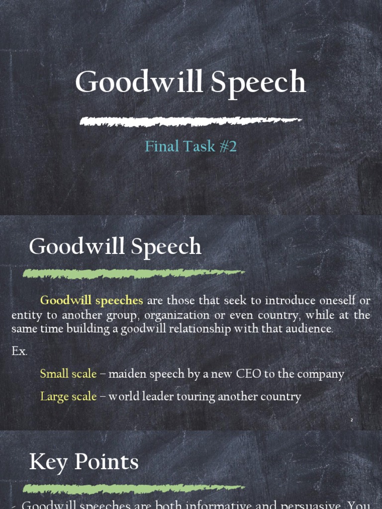 Goodwill Speech | PDF