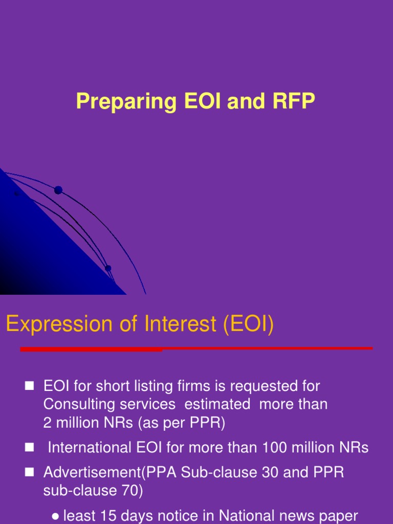 Preparing EOI, RFP, Criteria | PDF | Request For Proposal | Architect