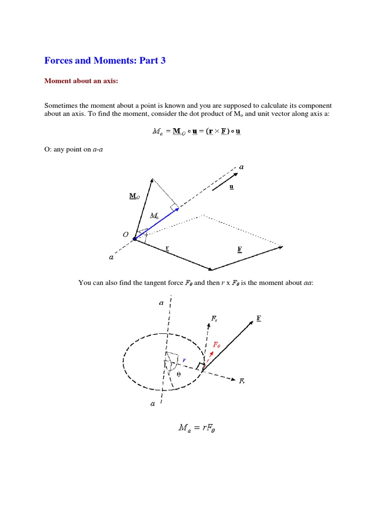 Forces and Moments: Part 3: Moment About An Axis | PDF