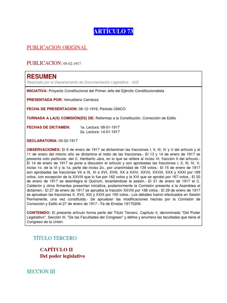 Facultades del Congreso Mexicano | PDF | México | Congreso de los ...