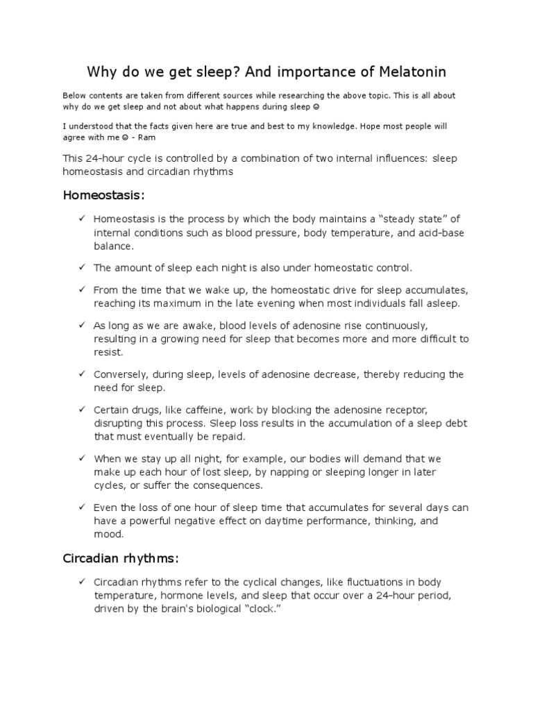 Why Do We Get Sleep | PDF | Circadian Rhythm | Sleep