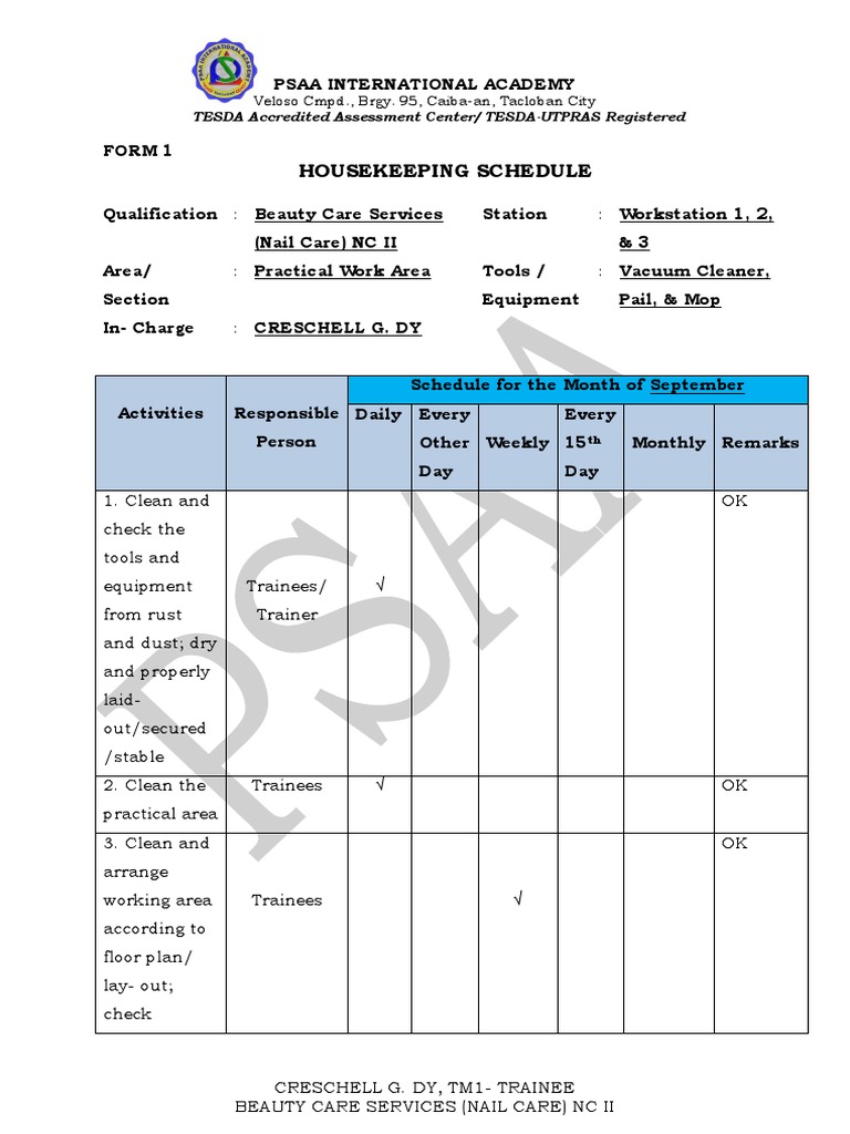 Maintain Training Facilities | PDF | Recycling | Waste Management