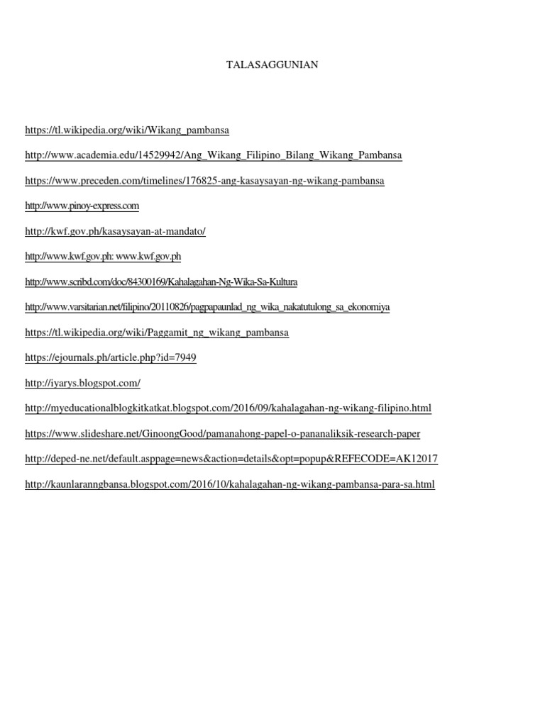 Talasanggunian at Kaugnay Na Literatura | PDF