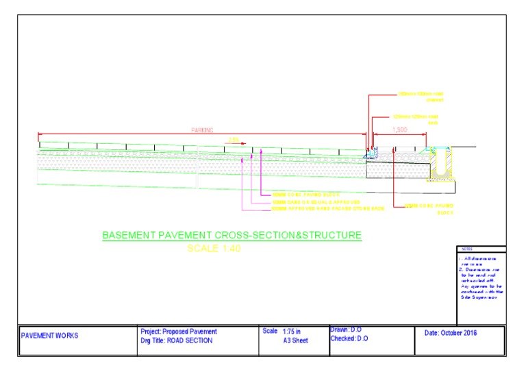 Basement Pavement Cross-Section&Structure: SCALE 1:40 | PDF | Building ...
