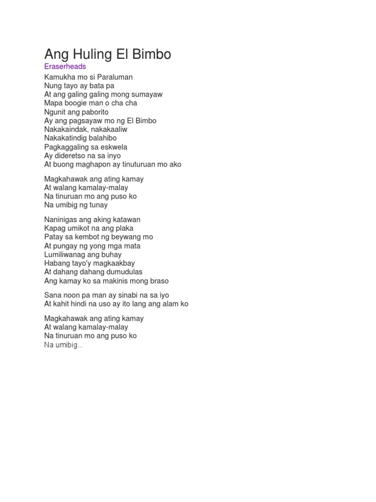 Ang Huling El Bimbo | PDF