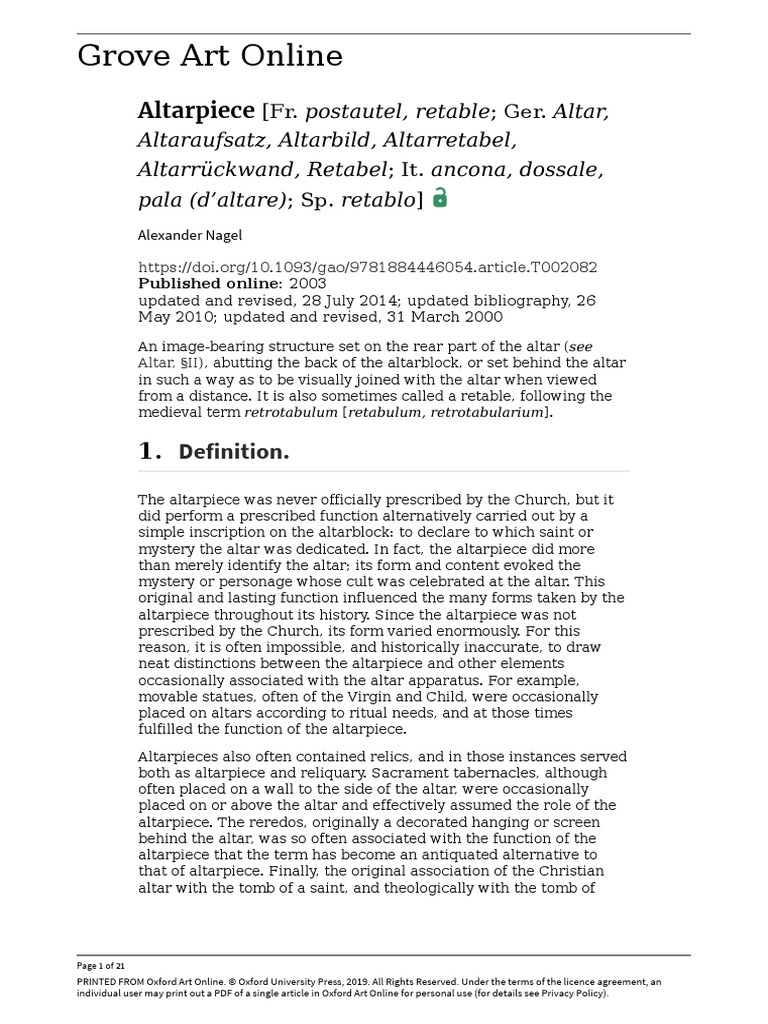 Altarpiece Grove | PDF | Altarpiece | Altar