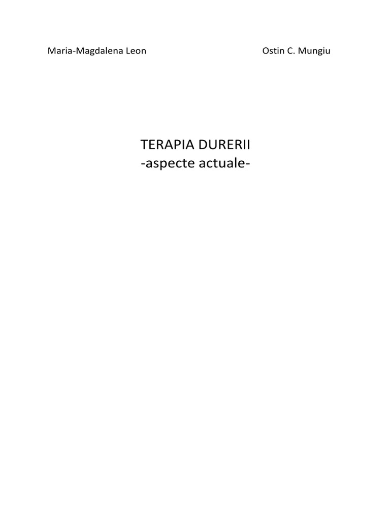 Carte Terapia Durerii PDF | PDF