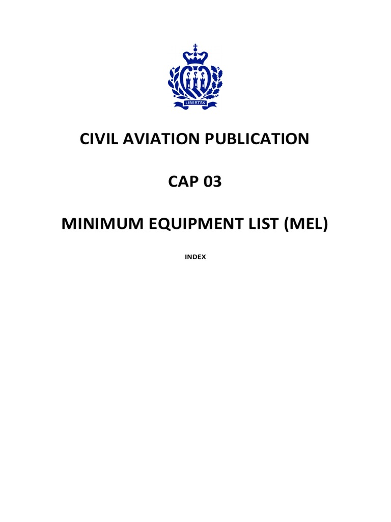 CAP 03 - Minimum Equipment List - 06 | PDF | Aviation | Aerospace