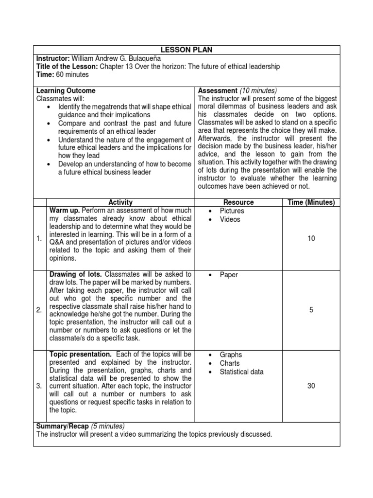 Lesson Plan - Ch13 Over The Horizon - WGBulaquena | PDF | Lesson Plan ...