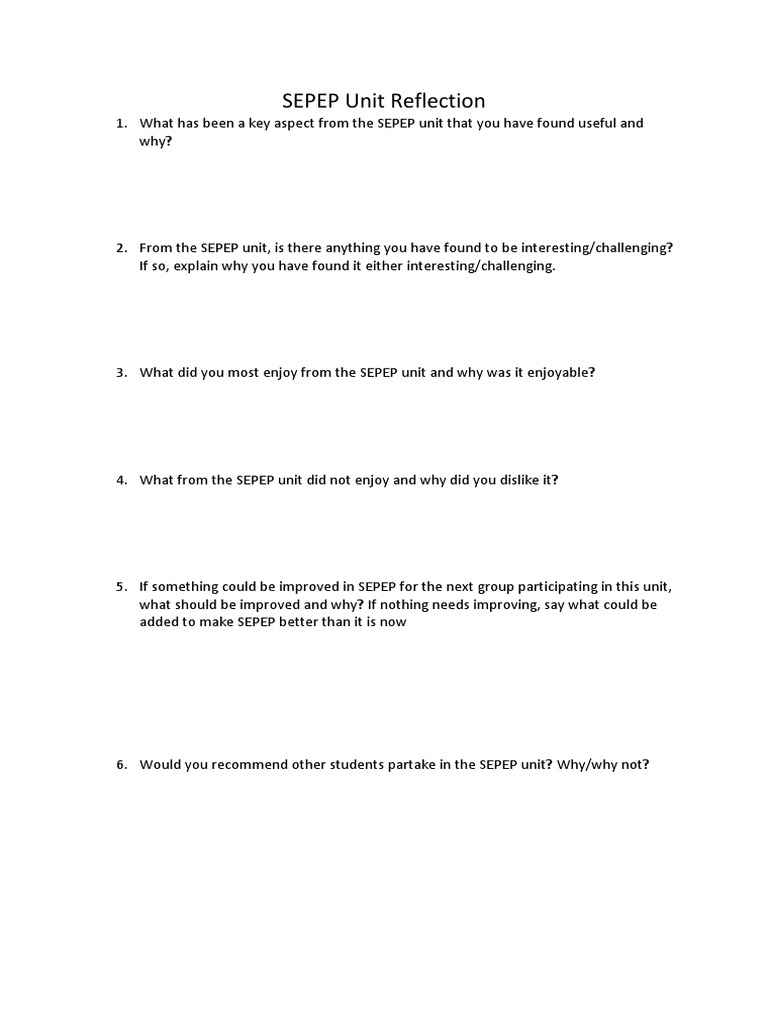 Reflection Sheet | PDF