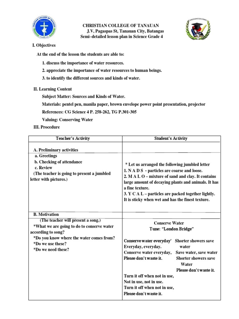 LP Science 4 Final Types of Water | PDF | Fresh Water | Earth Sciences