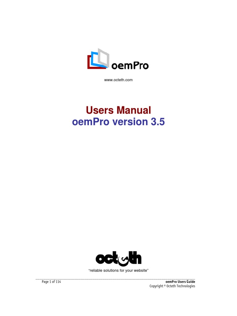 Oempro Version 3.5: Users Manual | PDF | Damages | User (Computing)