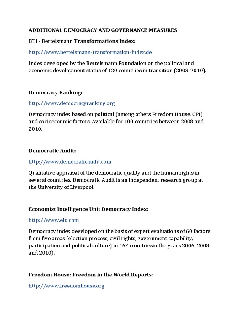 Lista Cu Baze de Date Internationale | PDF | Economic Freedom | Corruption