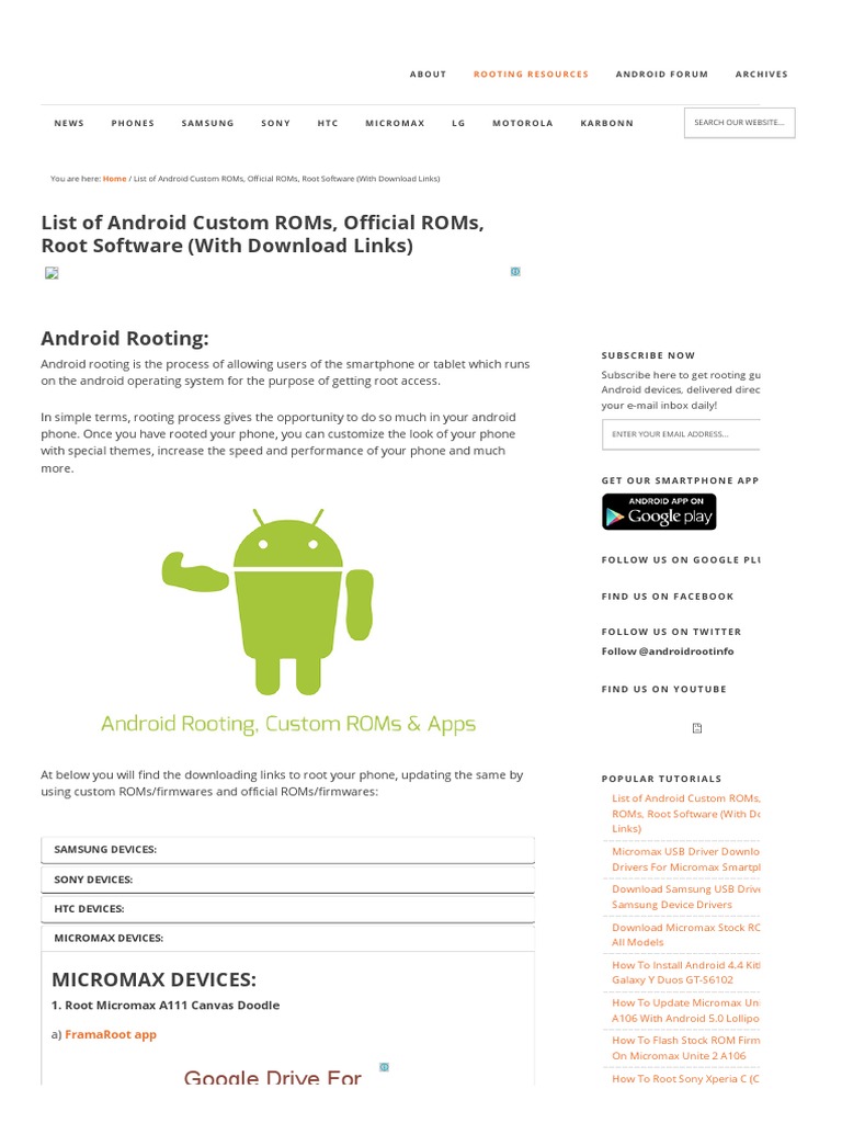 List of Android Custom ROMs, Official ROMs, Root Software (With ...