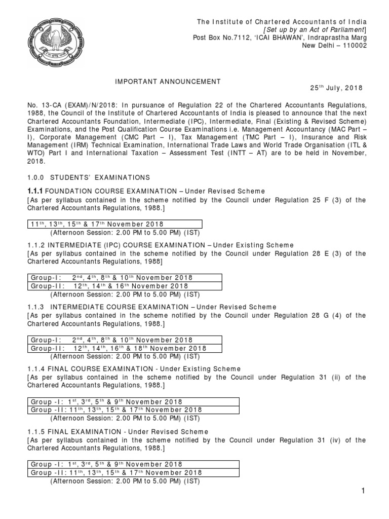 Important Announcement Nov 2018 | PDF | World Trade Organization | Test ...