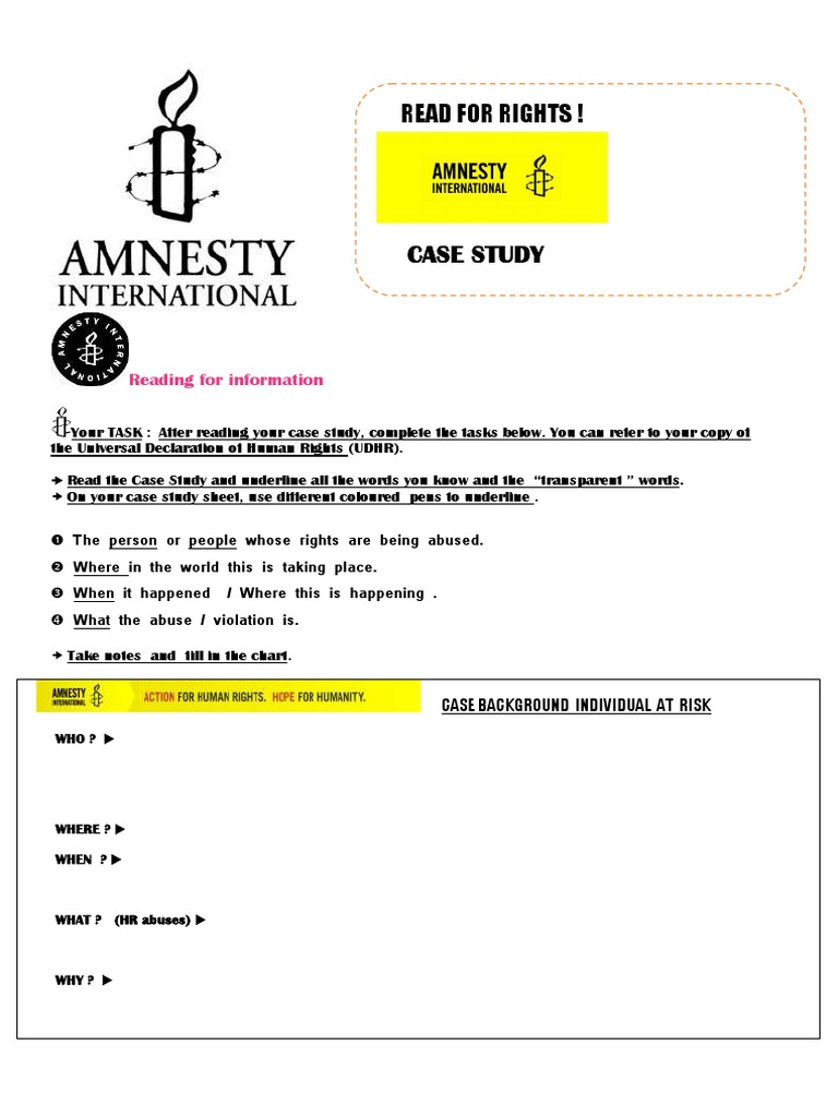 Case Study Reading Comprehension | PDF | Amnesty International | Human ...