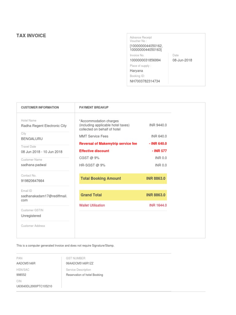 Tax Invoice: Advance Receipt Voucher No | PDF | Invoice | Payments