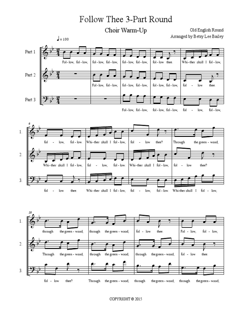Follow Thee 3-Part Round: Choir Warm-Up | PDF