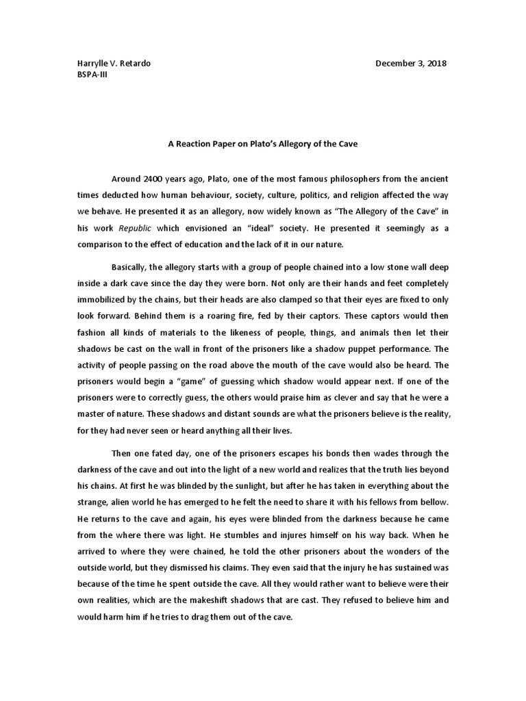 Allegory of The Cave | PDF | Psychological Concepts | Cognitive Science