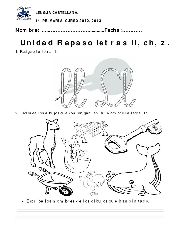 LENGUA 1º E.P Repaso Letras, LL, CH, Z PDF | PDF | Idiomas