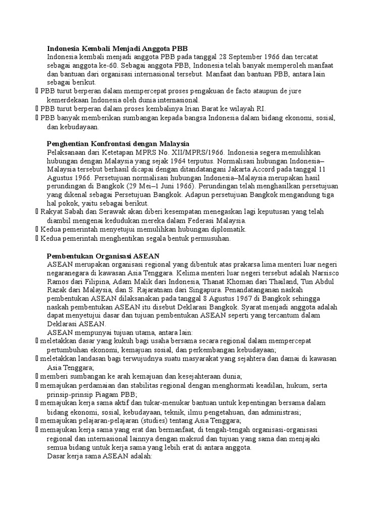 Indonesia Kembali Menjadi Anggota PBB | PDF