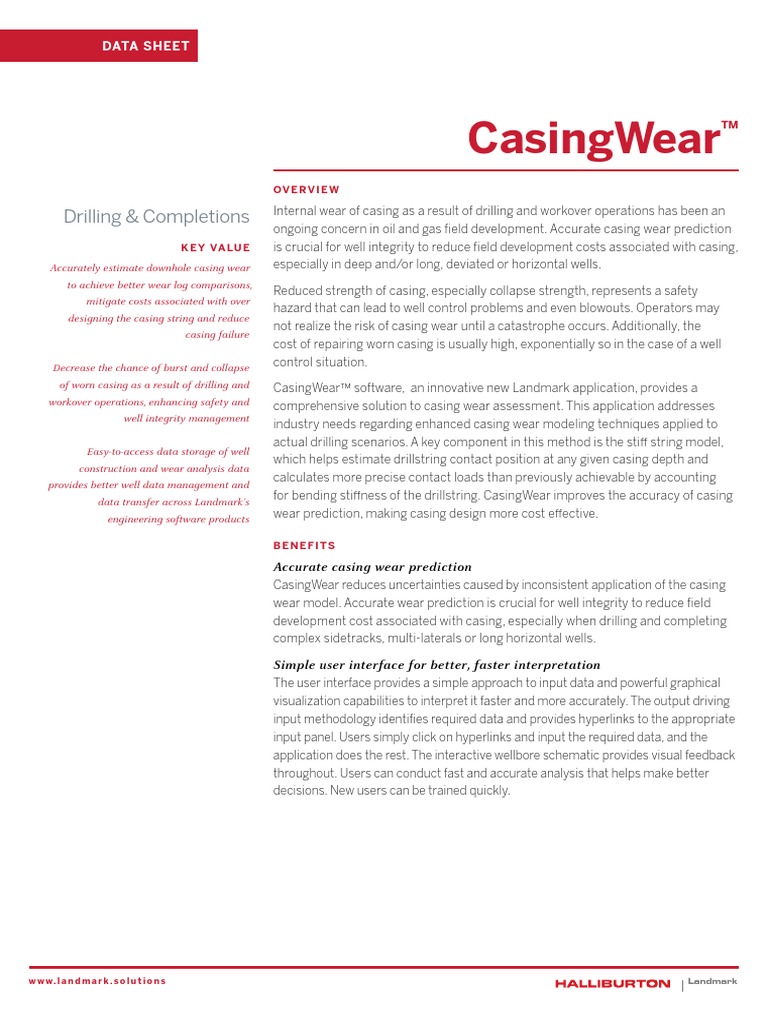 CasingWear Software for Accurate Wear Prediction | PDF | Casing ...