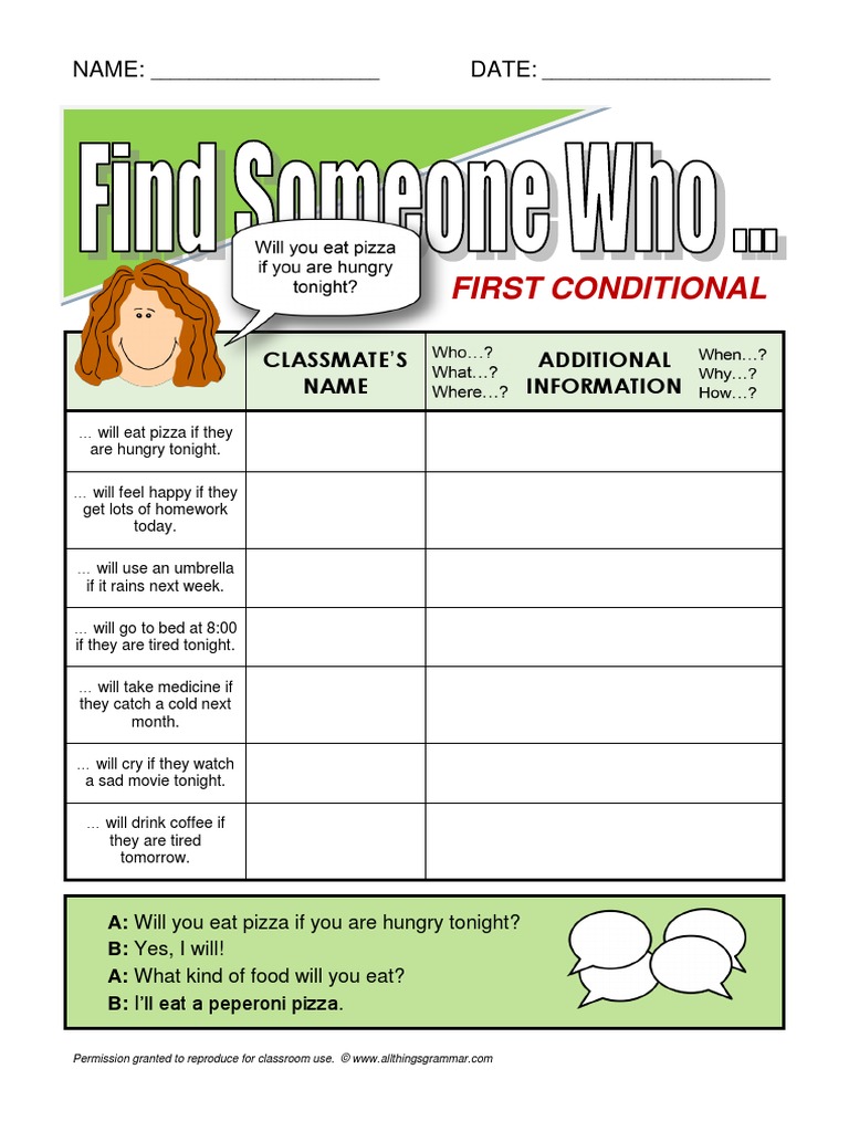 Findsomeone Firstconditional | PDF | Question | Cognitive Science