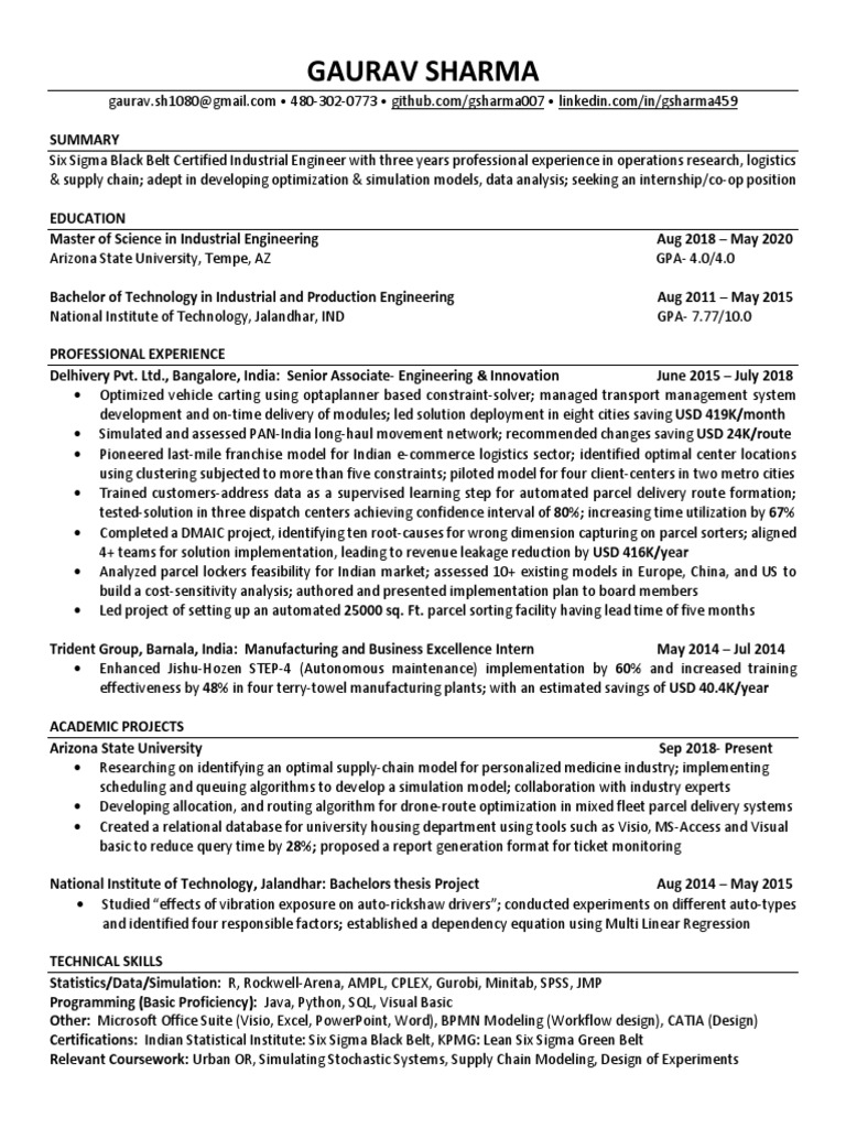 Resume GS | PDF